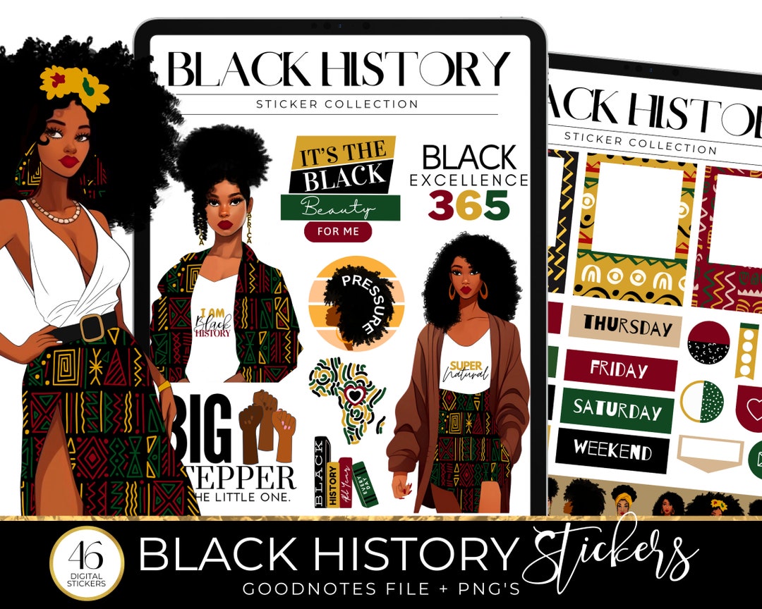 Black History Month Digital Stickers, Black History Month Pre-cropped ...