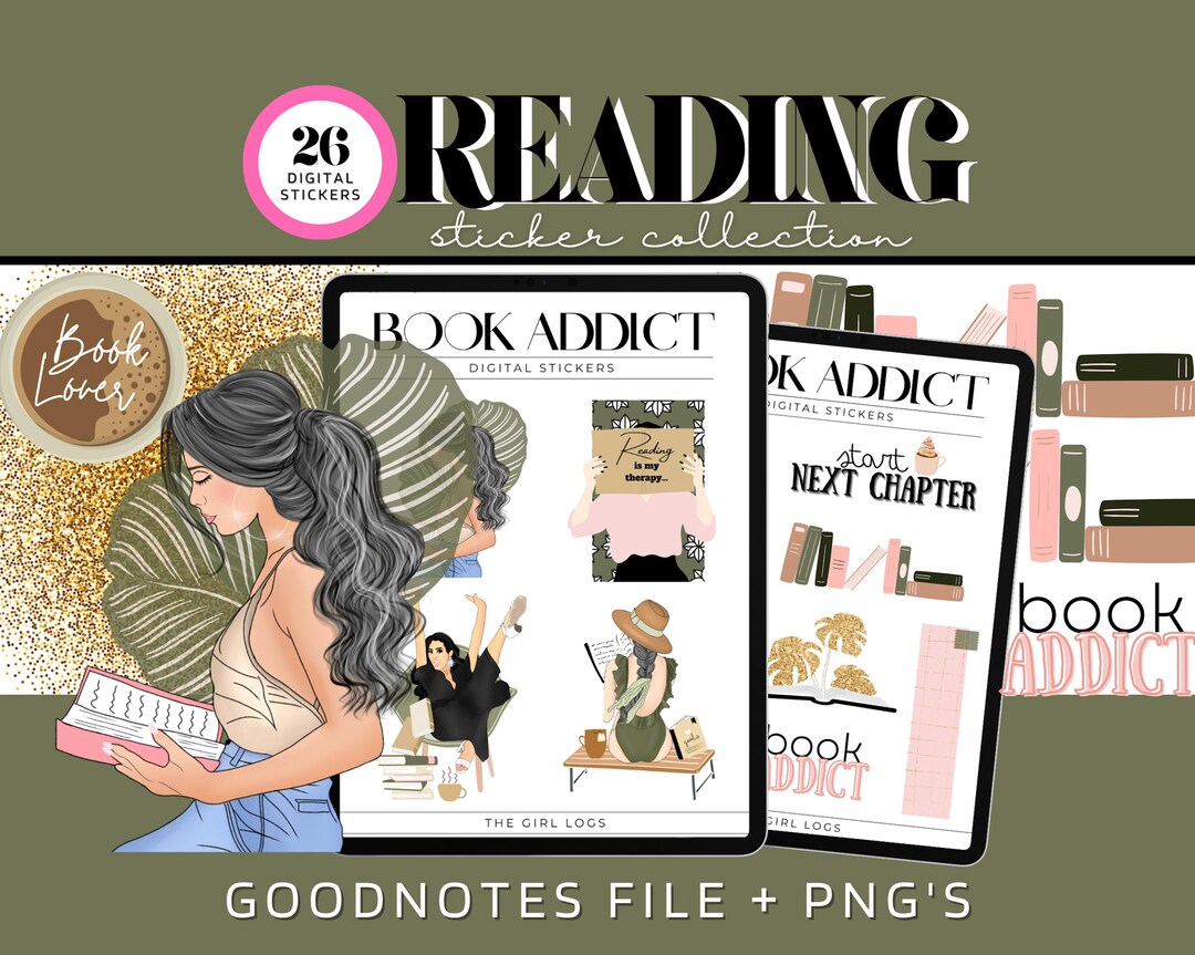 Reading Stickers for Goodnotes, Digital Reading Stickers, Digital ...