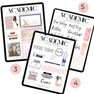 Academic Goodnotes Stickers, Student Stickers, Digital Student Stickers ...