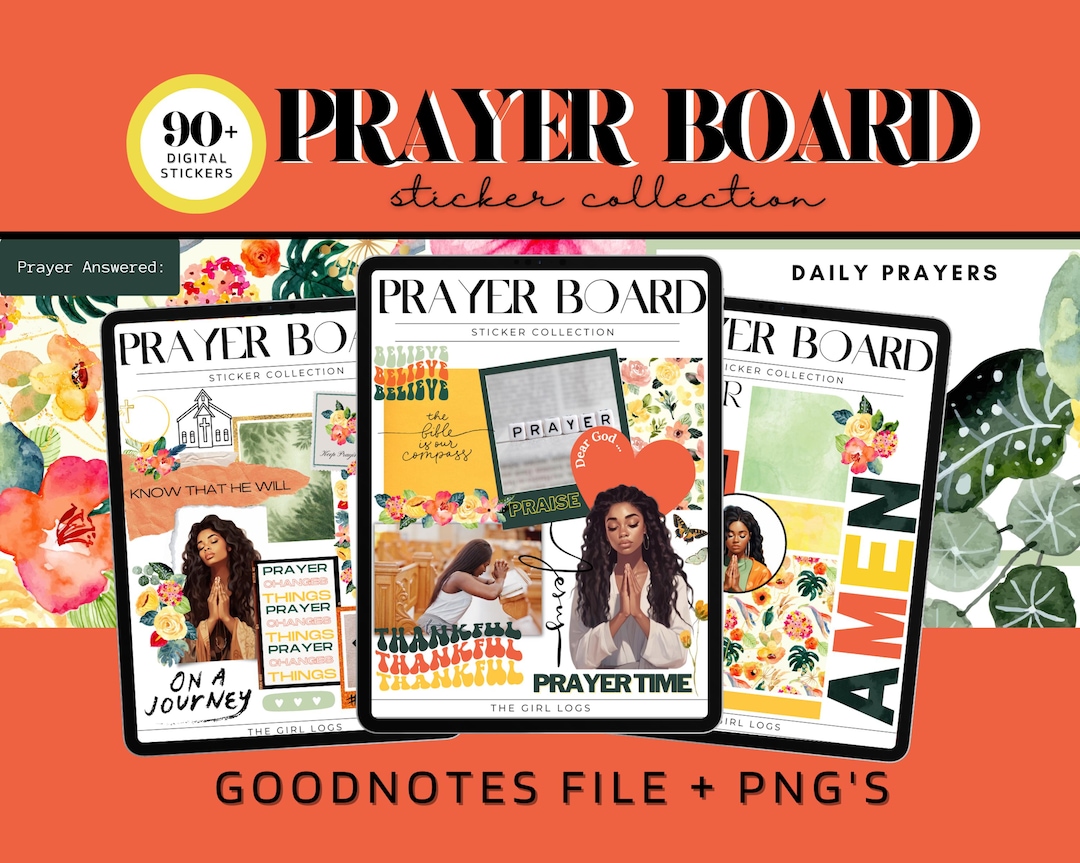 Digital Prayer Board Kit, Prayer Stickers, Digital Bible Journaling ...
