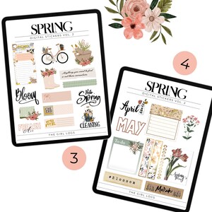 Goodnotes Spring Stickers, Digital Spring Stickers, Goodnotes Stickers ...