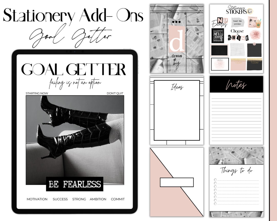 Goal Getter Stationery Templates, Stationery Sets, Digital Planner ...
