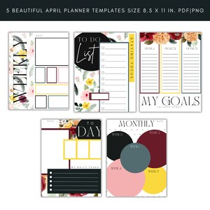 April and Weekly Digital Planner Bundle Stickers, Spring Stickers ...