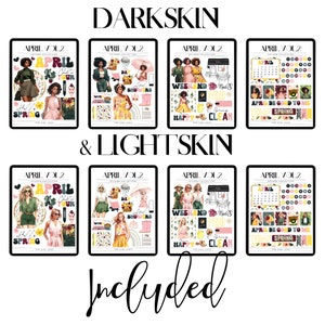 April and Weekly Digital Planner Bundle Stickers, Spring Stickers ...