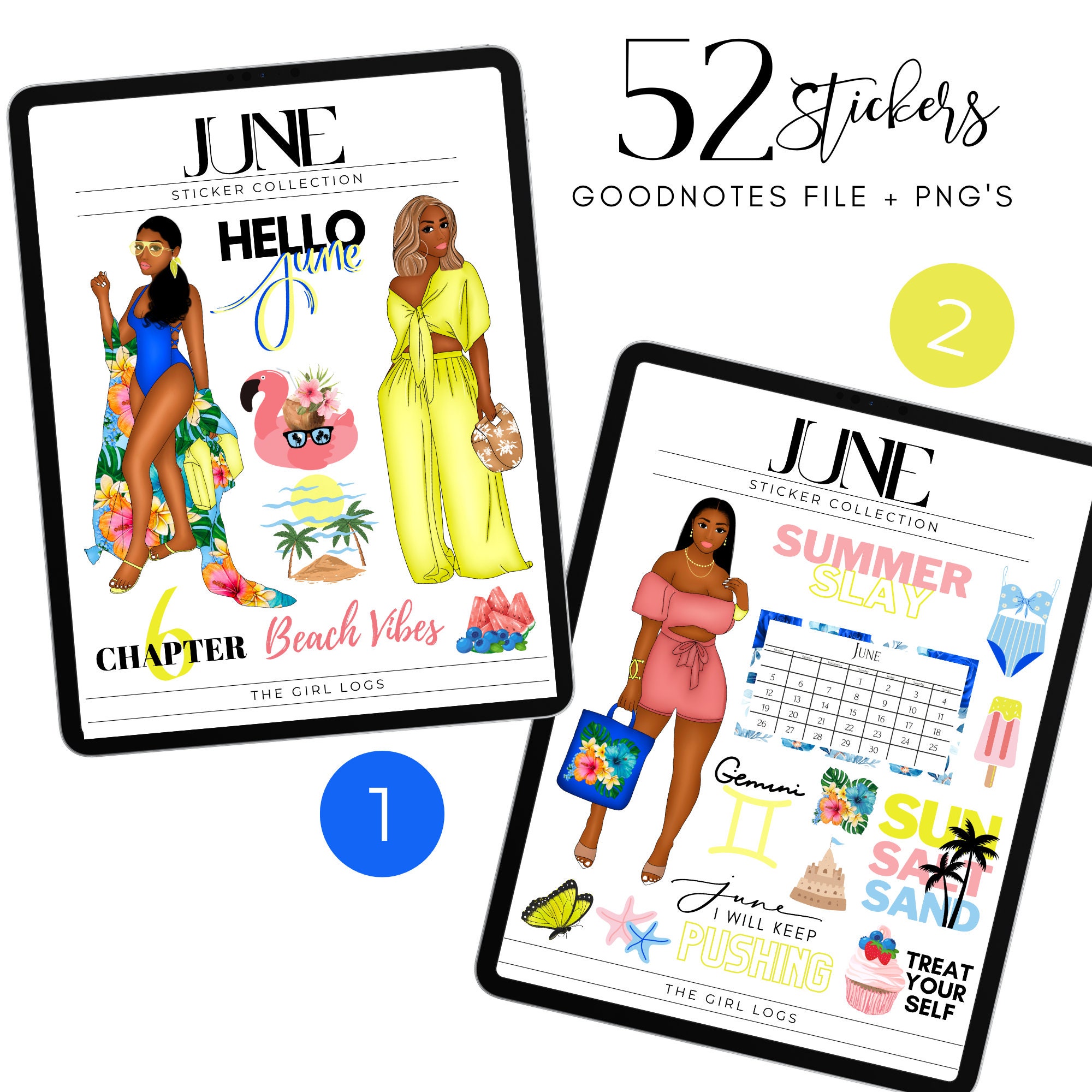 June 2023 Digital Stickers for Goodnotes, June Goodnotes Monthly ...