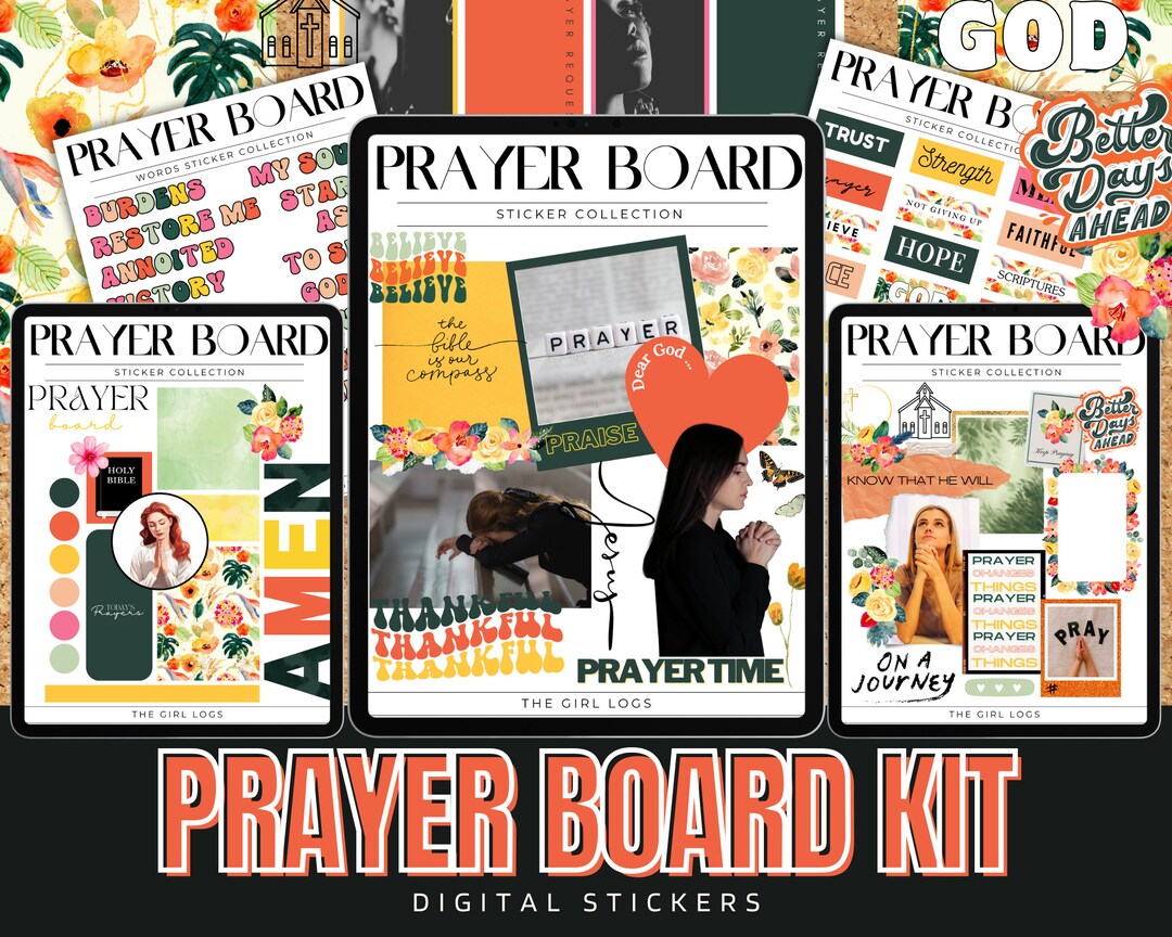 Prayer Board Kit, Prayer Stickers, Digital Bible Journaling Stickers ...