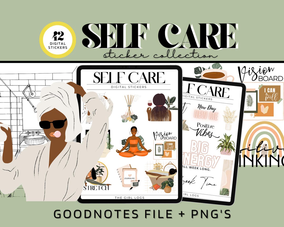 Self Care Goodnotes Stickers, Manifest Stickers, Digital Manifestation ...