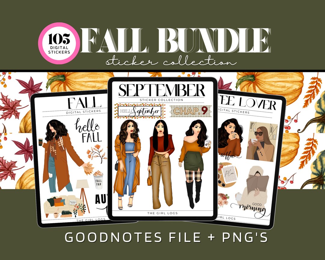 Digital Fall Bundle Stickers for Goodnotes, September Goodnotes ...