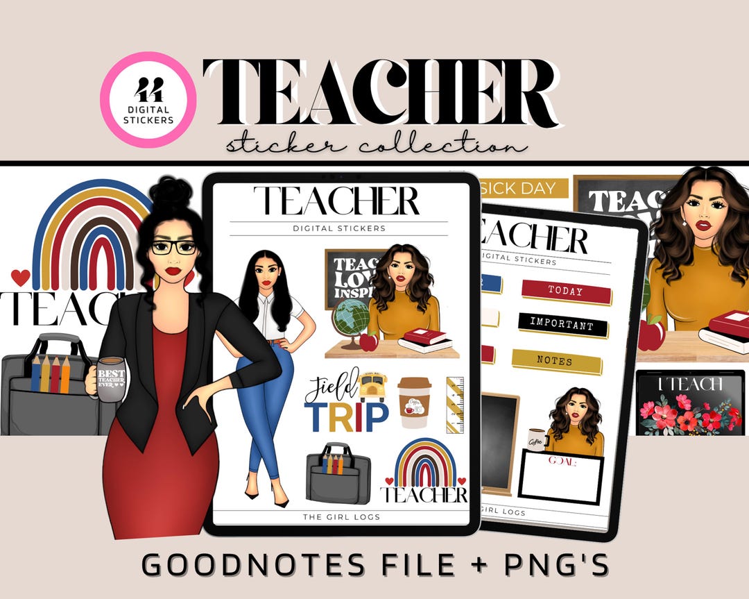 Teacher Stickers, Goodnotes Digital Teacher Stickers, Digital Stickers ...