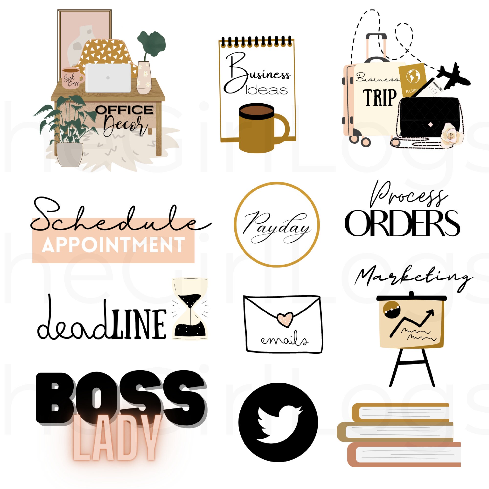 Goodnotes Stickers, Business Stickers, Digital Business Stickers ...