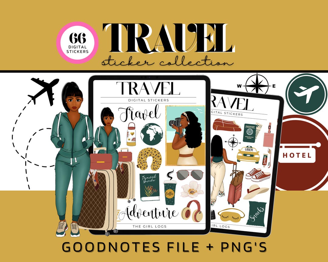 Digital Travel Goodnotes Stickers, Vacation Goodnotes Stickers, Travel ...