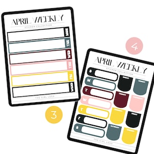 April and Weekly Digital Planner Bundle Stickers, Spring Stickers ...