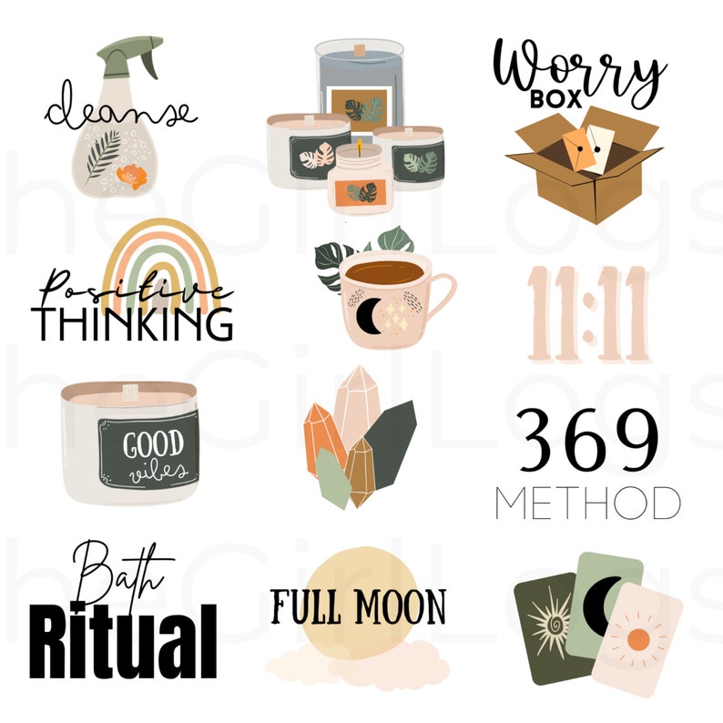 Manifest Goodnotes Stickers, Self Care Stickers Digital Manifestation ...