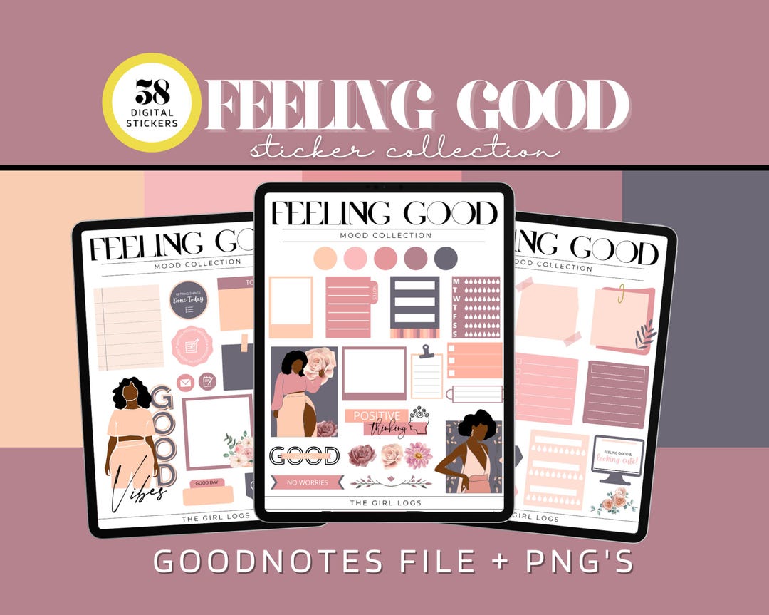 Feeling Good Digital Stickers, Good Mood Digital Stickers, Positive ...