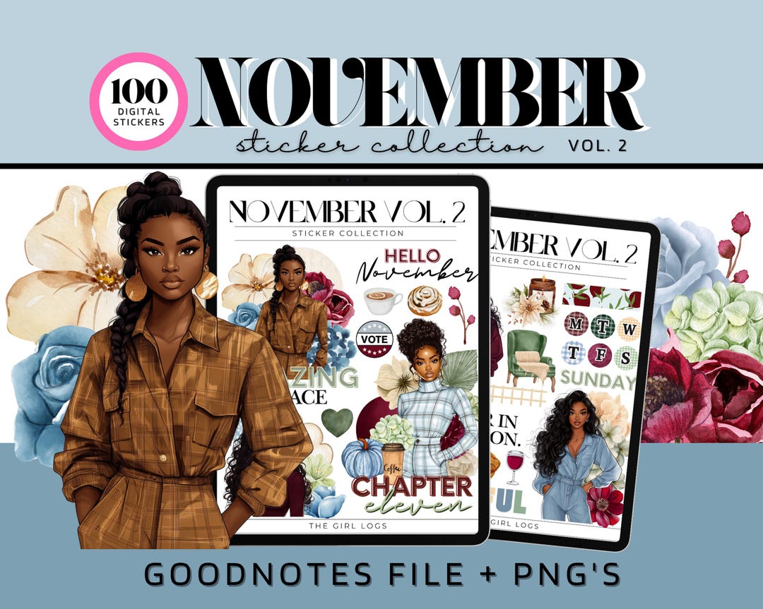 November 2024 Digital Stickers for Goodnotes, November Goodnotes ...