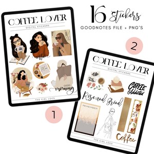 Coffee Girl, Goodnotes Stickers, Coffee Stickers, Coffee Goodnotes ...
