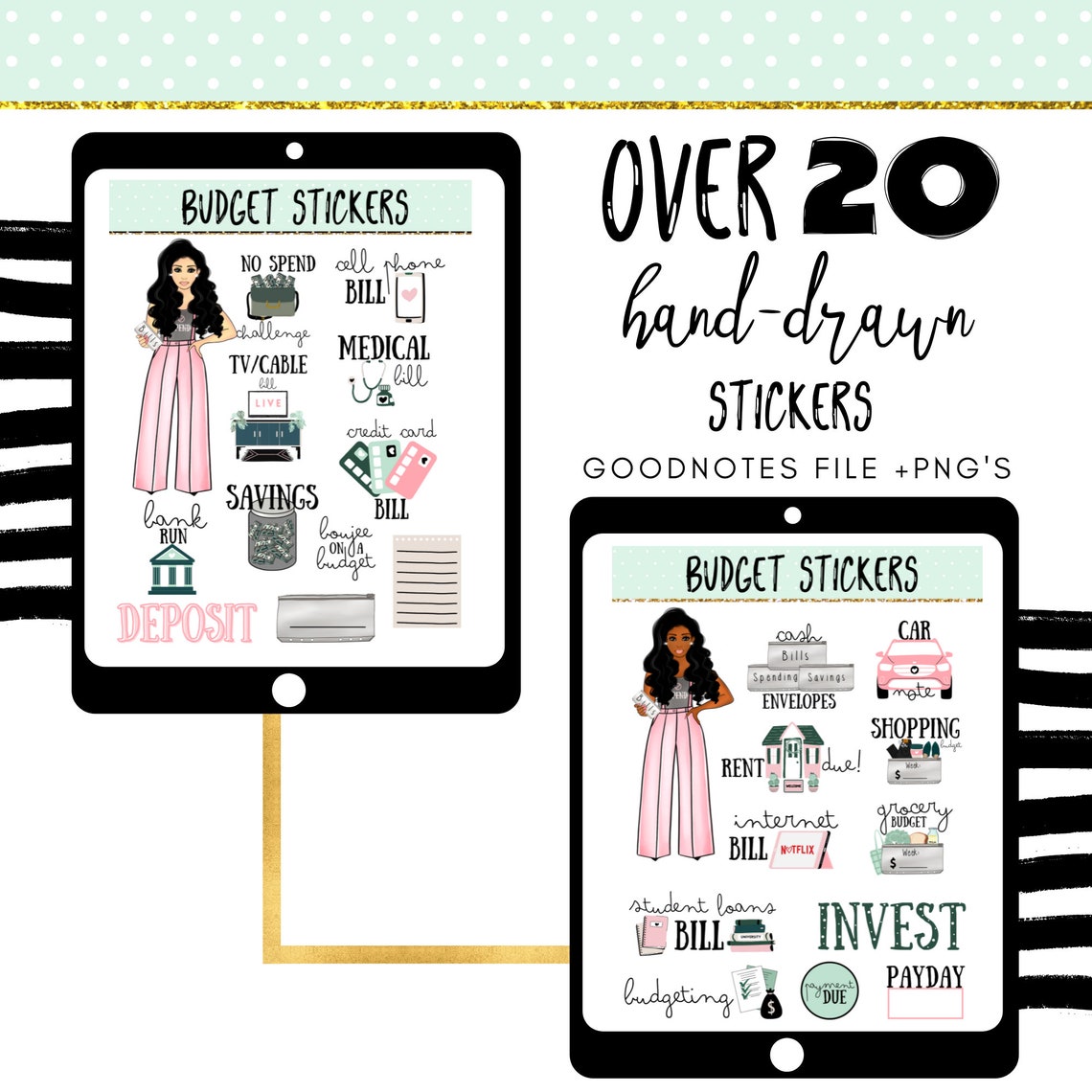 Goodnotes Stickers Budget Stickers Budgeting Stickers - Etsy