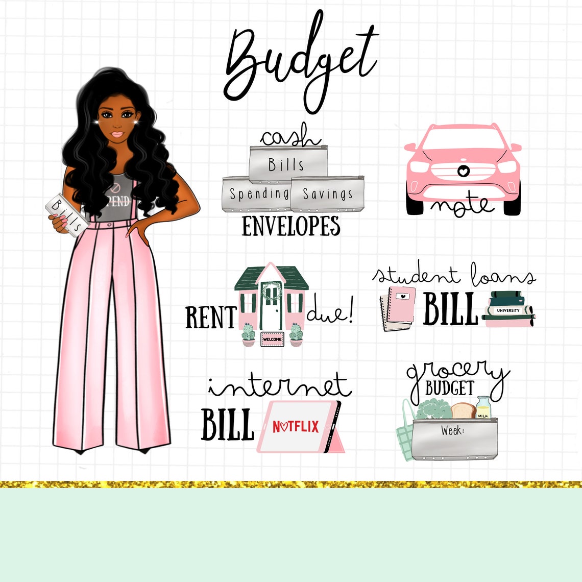 Goodnotes Stickers Budget Stickers Budgeting Stickers - Etsy