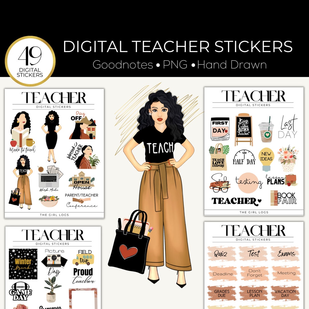 Teacher Stickers Goodnotes Digital Teacher Stickers Digital - Etsy