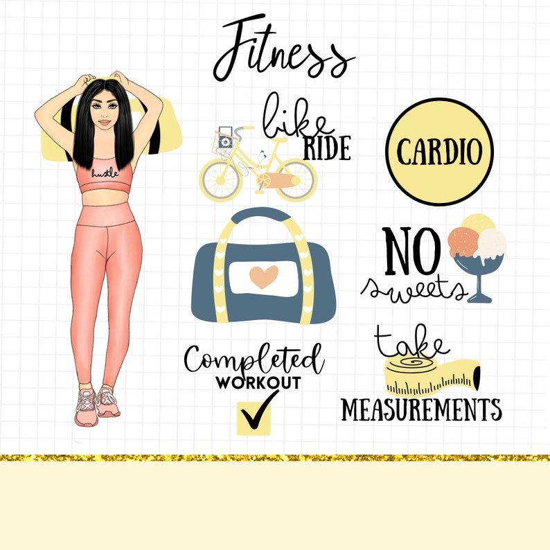 Goodnotes Stickers Fitness Stickers Digital Fitness | Etsy
