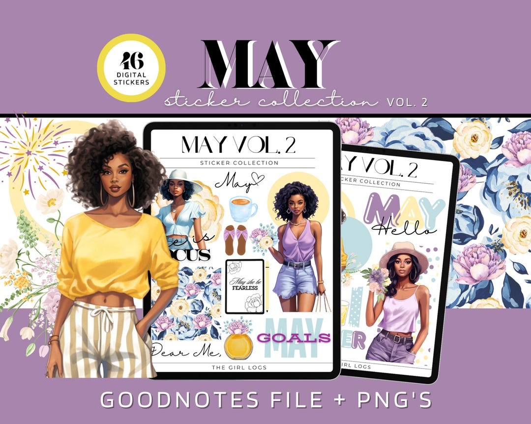 May 2024 Digital Stickers for Goodnotes, May Goodnotes Monthly Stickers ...