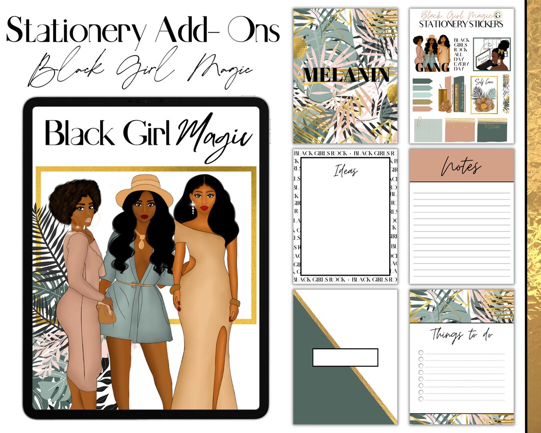 African American, Black Girl Magic Digital Planner Templates, Black ...