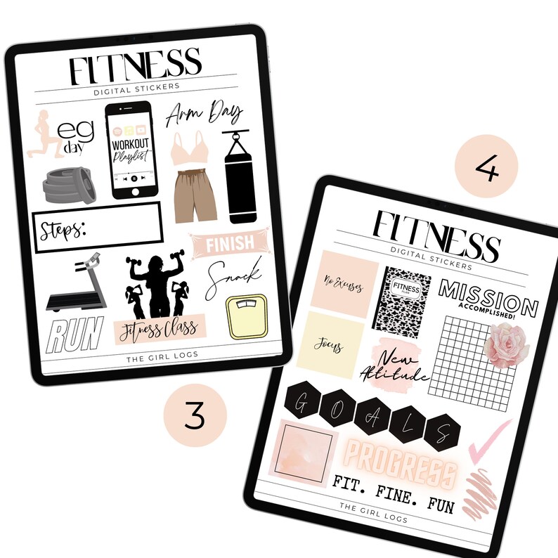 Goodnotes Stickers Fitness Stickers Digital Fitness - Etsy