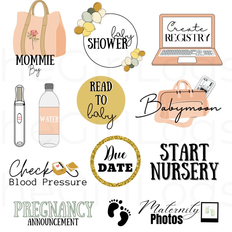 Goodnotes Stickers Pregnancy Stickers Digital Pregnancy - Etsy