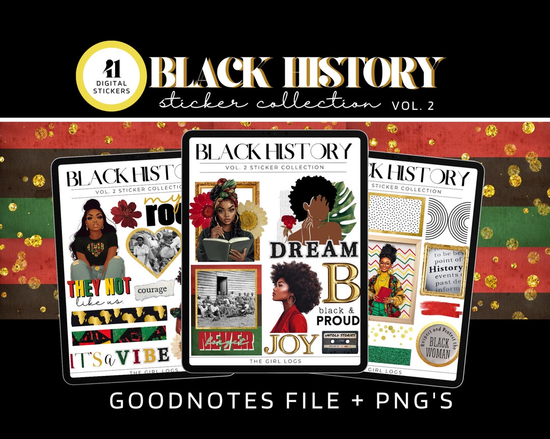 2025 Black History Month Digital Stickers, Black History Month Pre ...