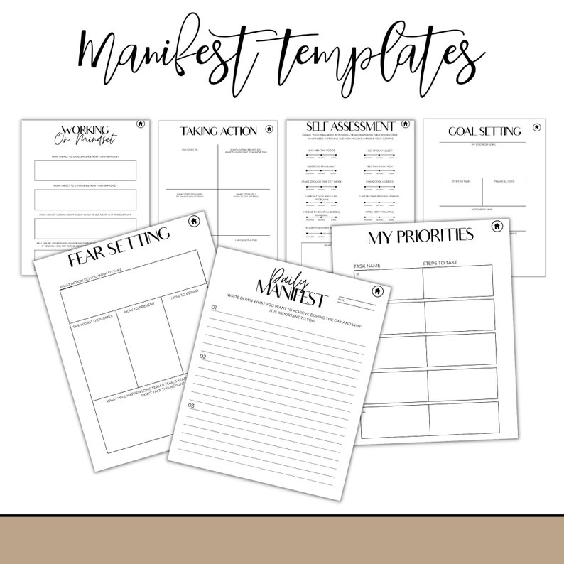 Manifestation Journal, 369 Manifest Journal, Self Care Planner, Digital ...
