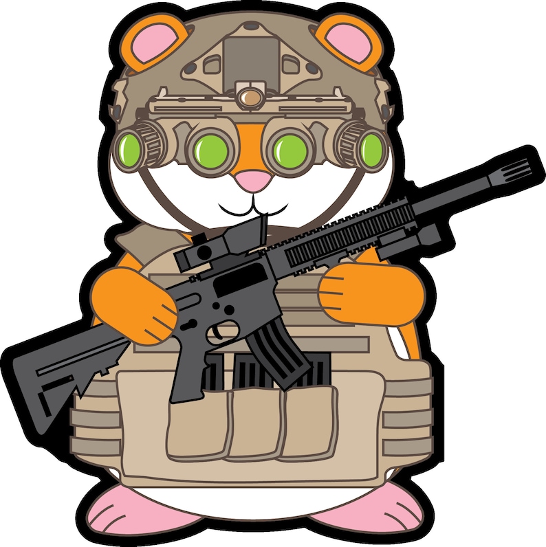 Tactical Hamster Vinyl Sticker - Etsy