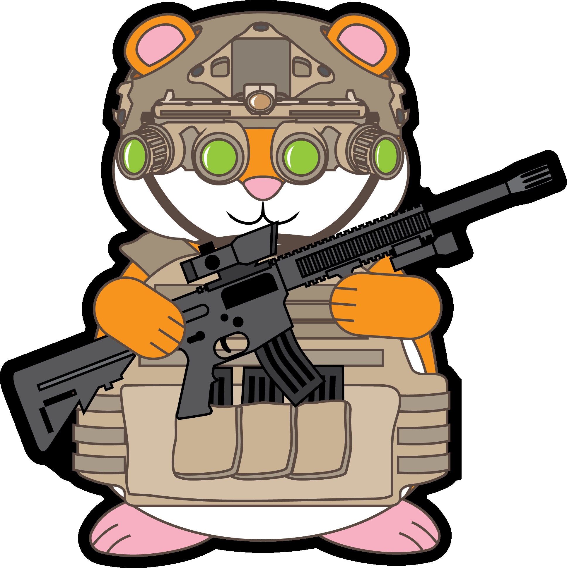Tactical Hamster Vinyl Sticker - Etsy
