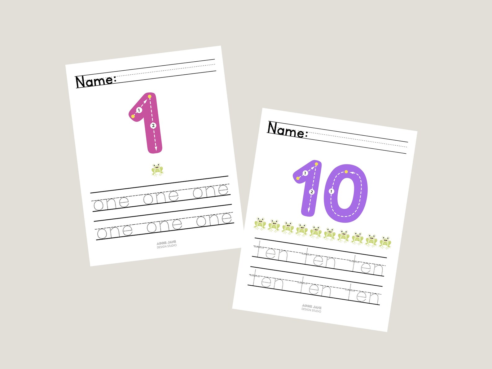 Number Tracing Friendly Frogs - Etsy