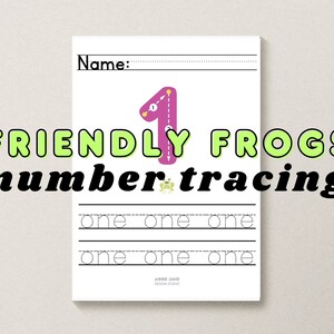 Number Tracing Friendly Frogs - Etsy
