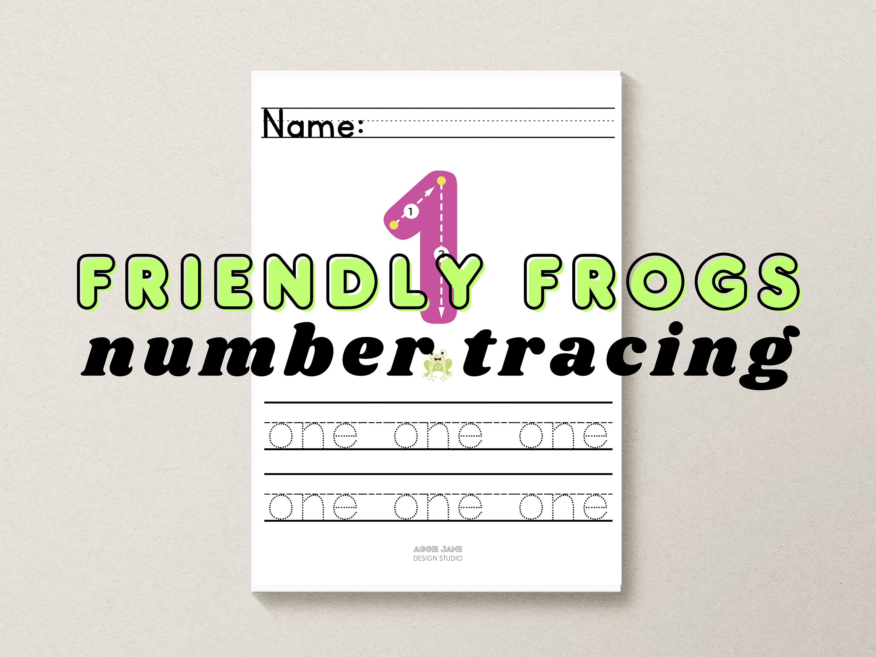 Number Tracing Friendly Frogs - Etsy