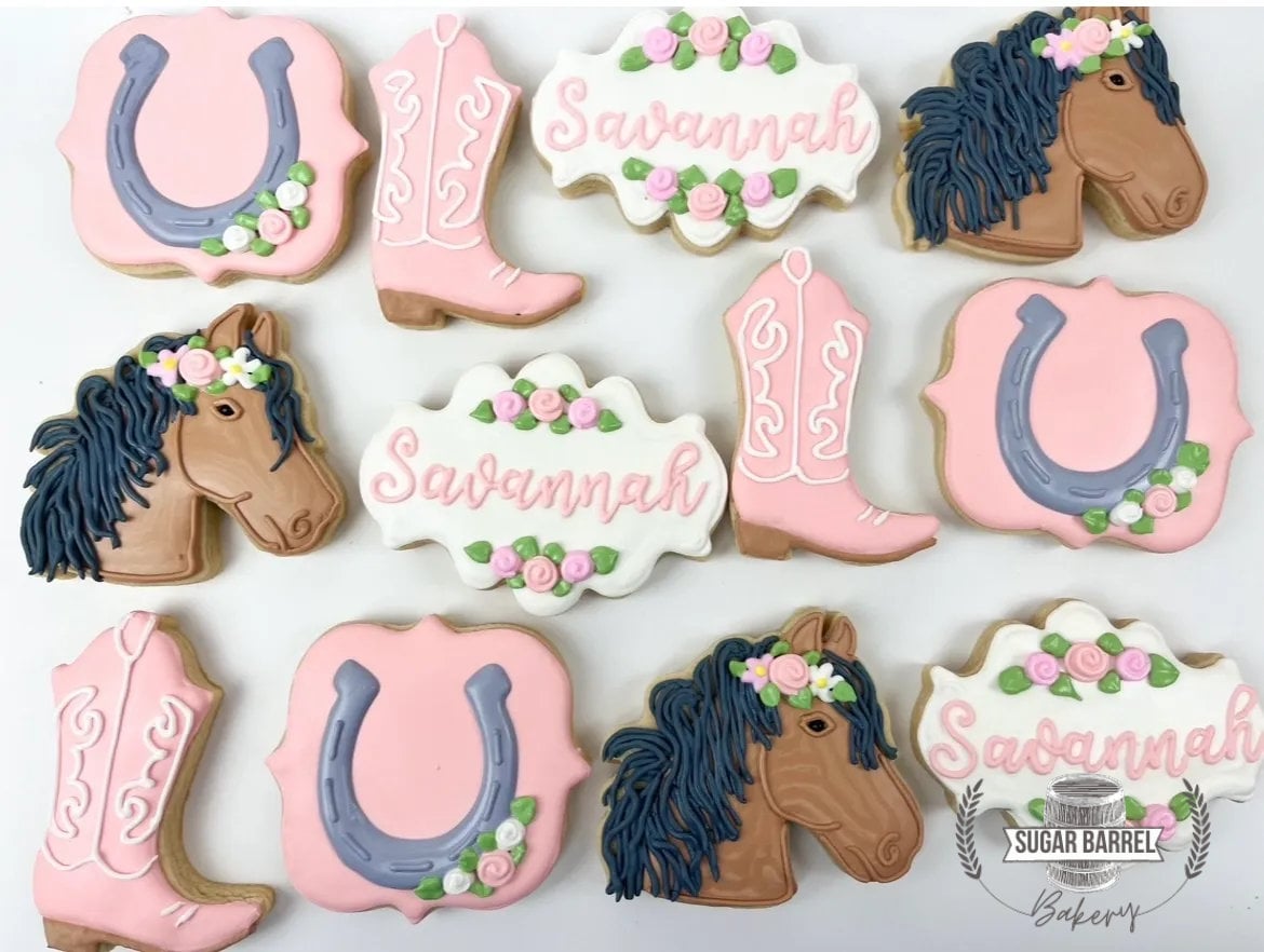 1 Dozen Personalized Horse Themed Sugar Cookies - Etsy