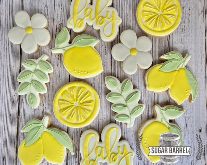 Lemon Themed Baby Shower Sugar Cookies - Etsy