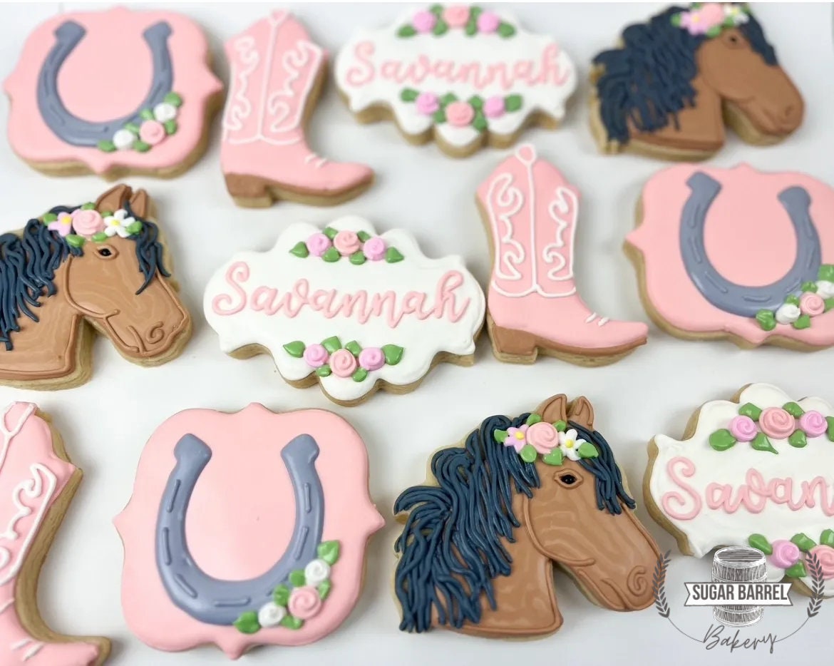 1 Dozen Personalized Horse Themed Sugar Cookies - Etsy