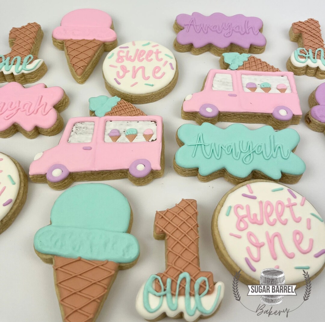 Sweet One Ice Cream First Birthday Cookies - Etsy