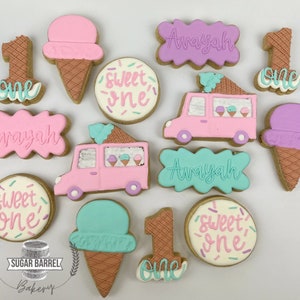 Sweet One Ice Cream First Birthday Cookies - Etsy