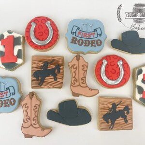 My 1st Rodeo Cowboy Birthday Sugar Cookies - Etsy