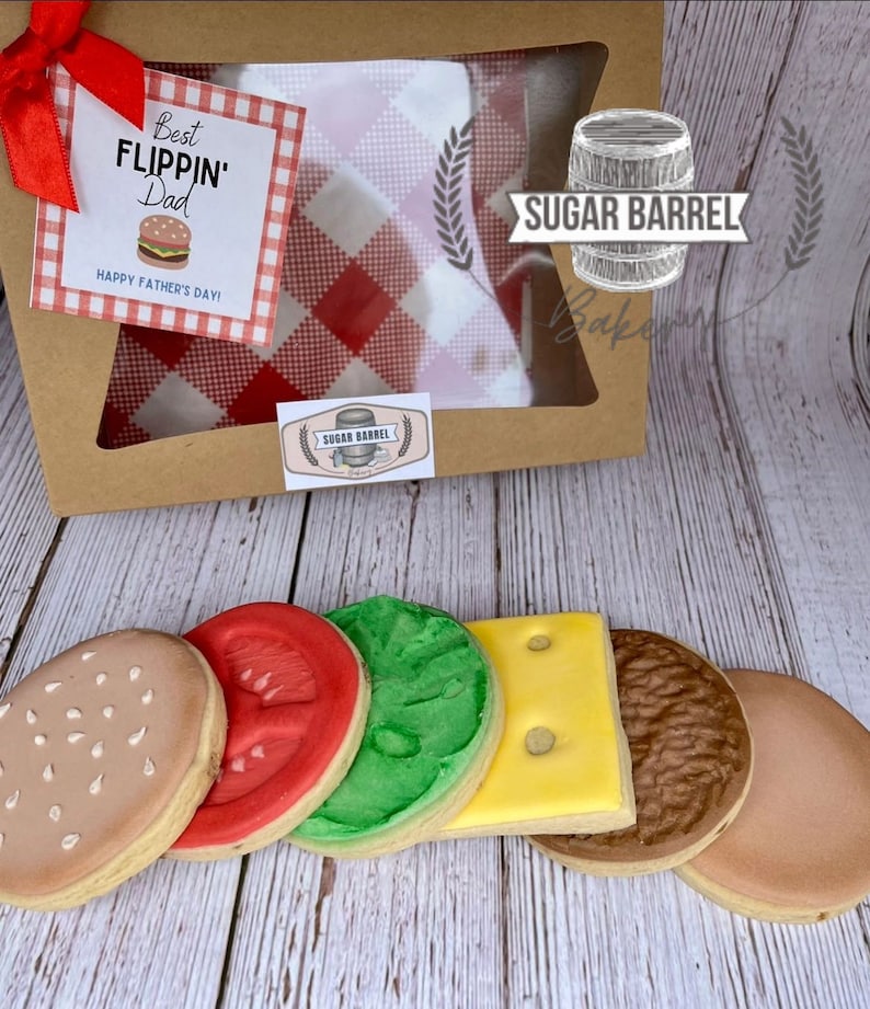 Father's Day Hamburger 6-cookie Gift Box - Etsy