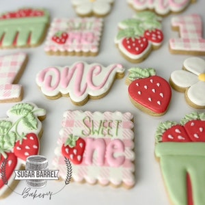 Strawberry "sweet One" First Birthday Cookies - Etsy