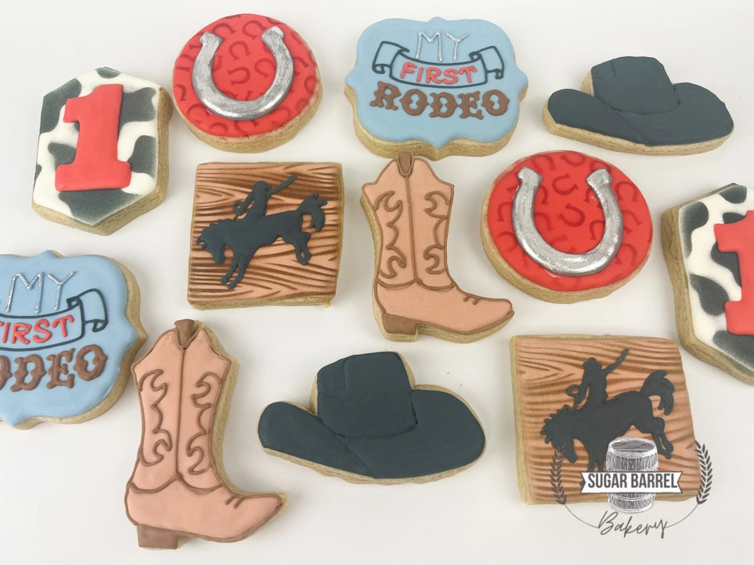 My 1st Rodeo Cowboy Birthday Sugar Cookies - Etsy