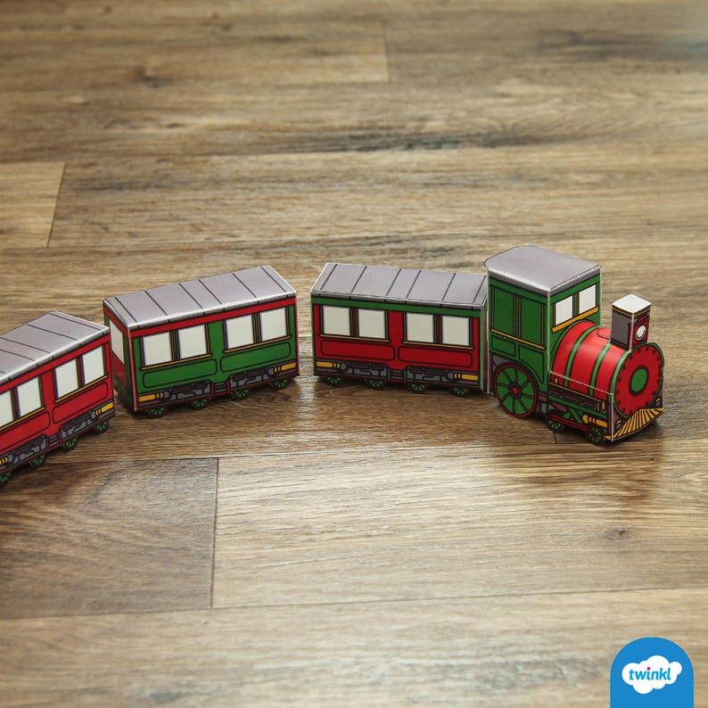 Printable Christmas Train 3D Paper Craft for Kids - Etsy