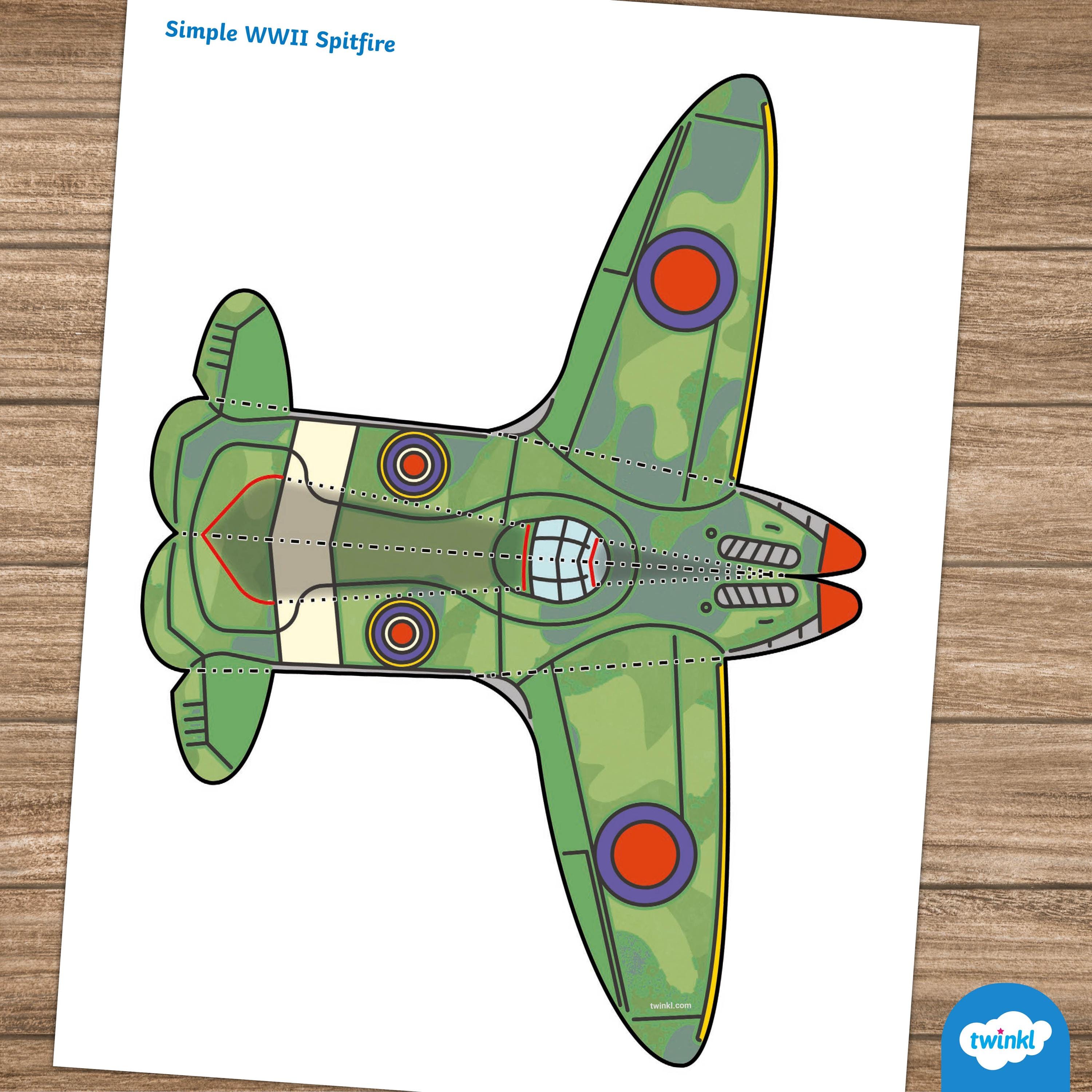 Simple WWII Spitfire Paper Craft - Etsy