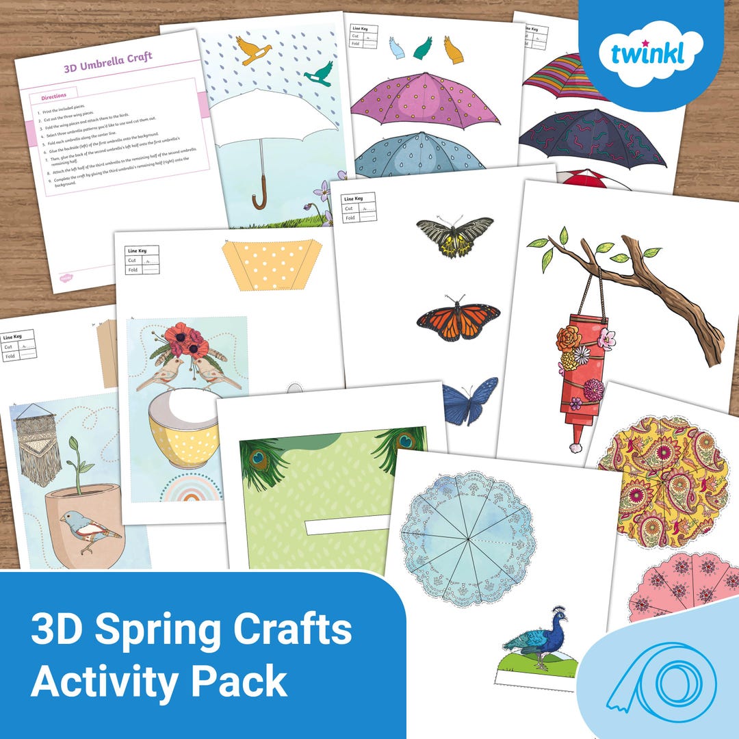 3D Spring Crafts Activity Pack - Etsy