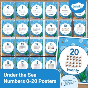 Under the Sea Numbers 0-20 Posters - Etsy