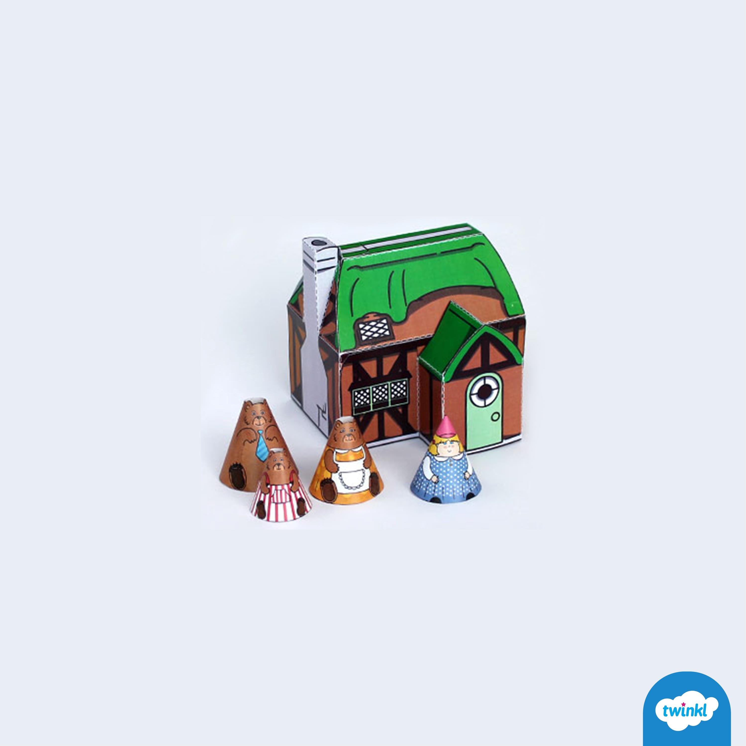 Goldilocks and the Three Bears Paper House & Mini Cone Characters ...