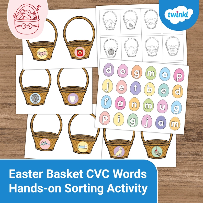 Easter Basket CVC Words Hands-on Sorting Activity - Etsy
